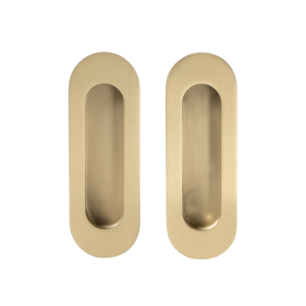 Alma Orla Oval Flush Pull Brushed Brass Gold – Alma Sinks