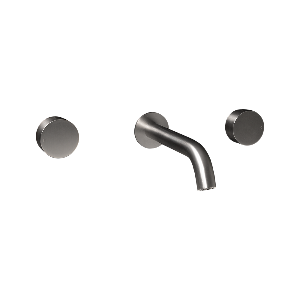 Alma Brushed Nickel Simple Circle Handles and Wall Spout Set – Alma Sinks
