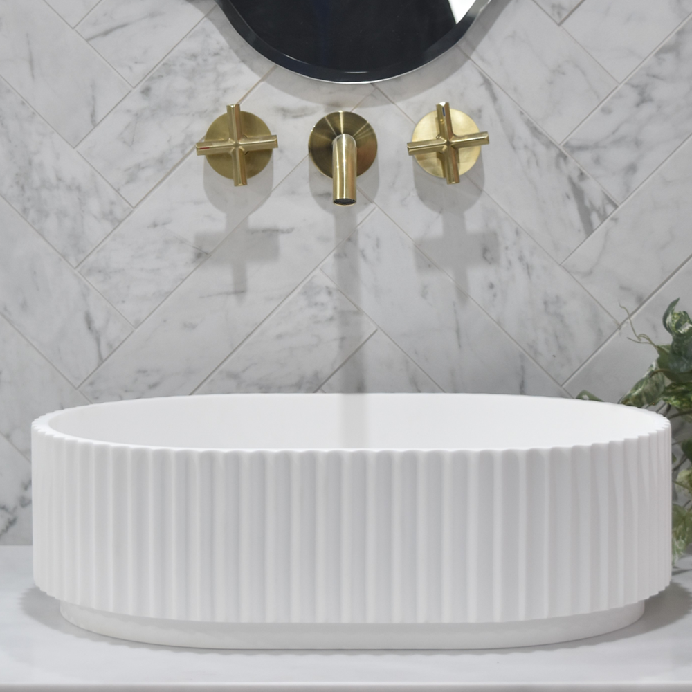 Holly Matte White Fluted Pill Basin – Alma Sinks