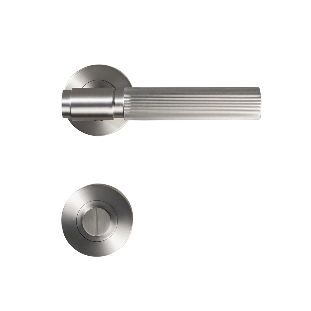 Alma Brushed Nickel Linear Door Handle with Linear Lock Set – Alma Sinks