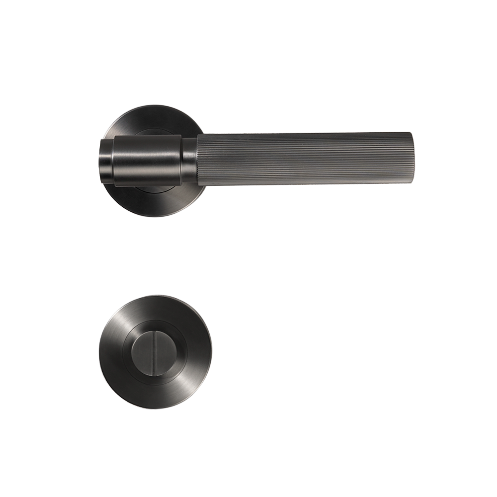 Alma Brushed Gunmetal Linear Door Handle with Linear Lock Set – Alma Sinks