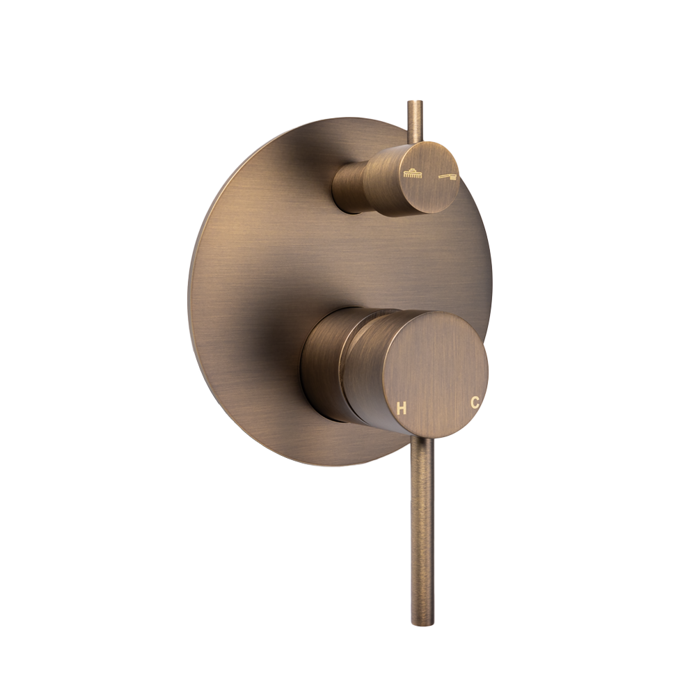 Alma Mira Brushed Vintage Antique Brass Wall Mixer Divertor Plate ...