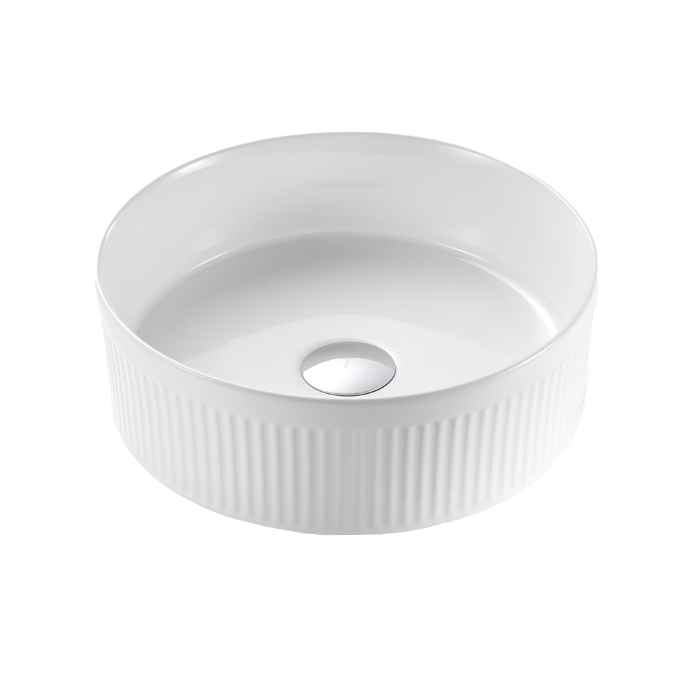 Cascade Round Above Counter Basin Gloss White – Alma Sinks