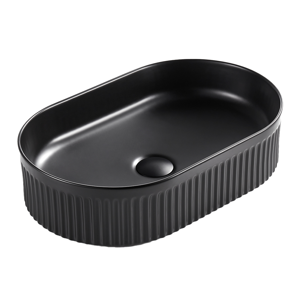 Carrie Matte Black Fluted Ultra Slim Pill Basin – Alma Sinks