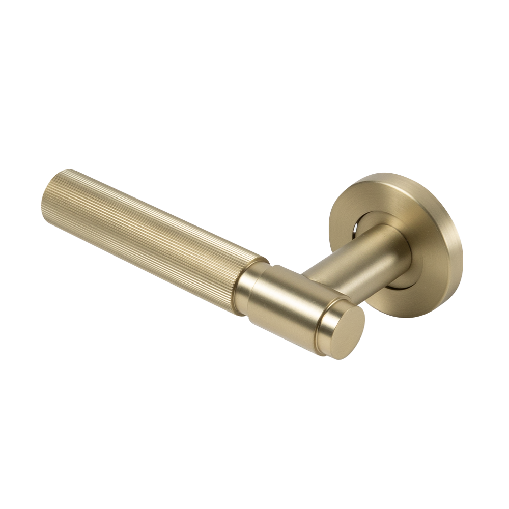 Alma Marko Door Handle Linear Reeded Brushed Brass Gold – Alma Sinks