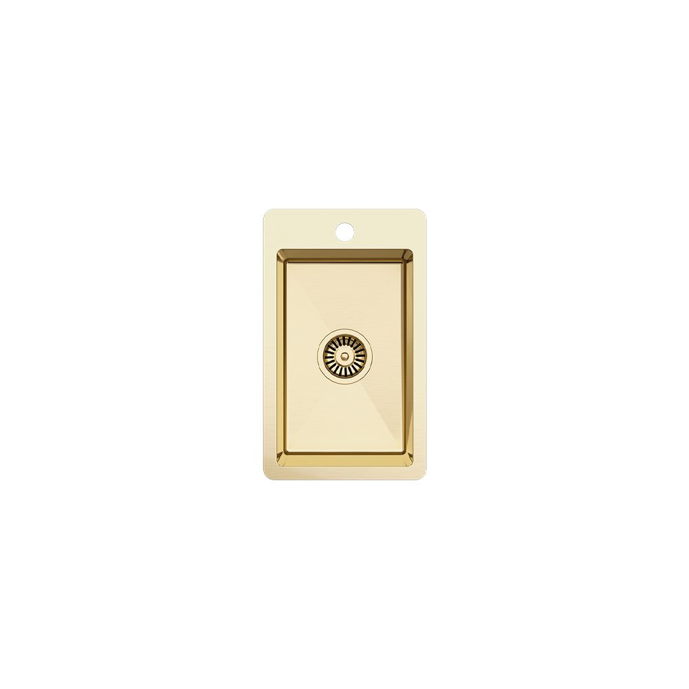 Alma Harper 300x500 Single Bowl Butler Tap Landing Sink Brushed Brass ...
