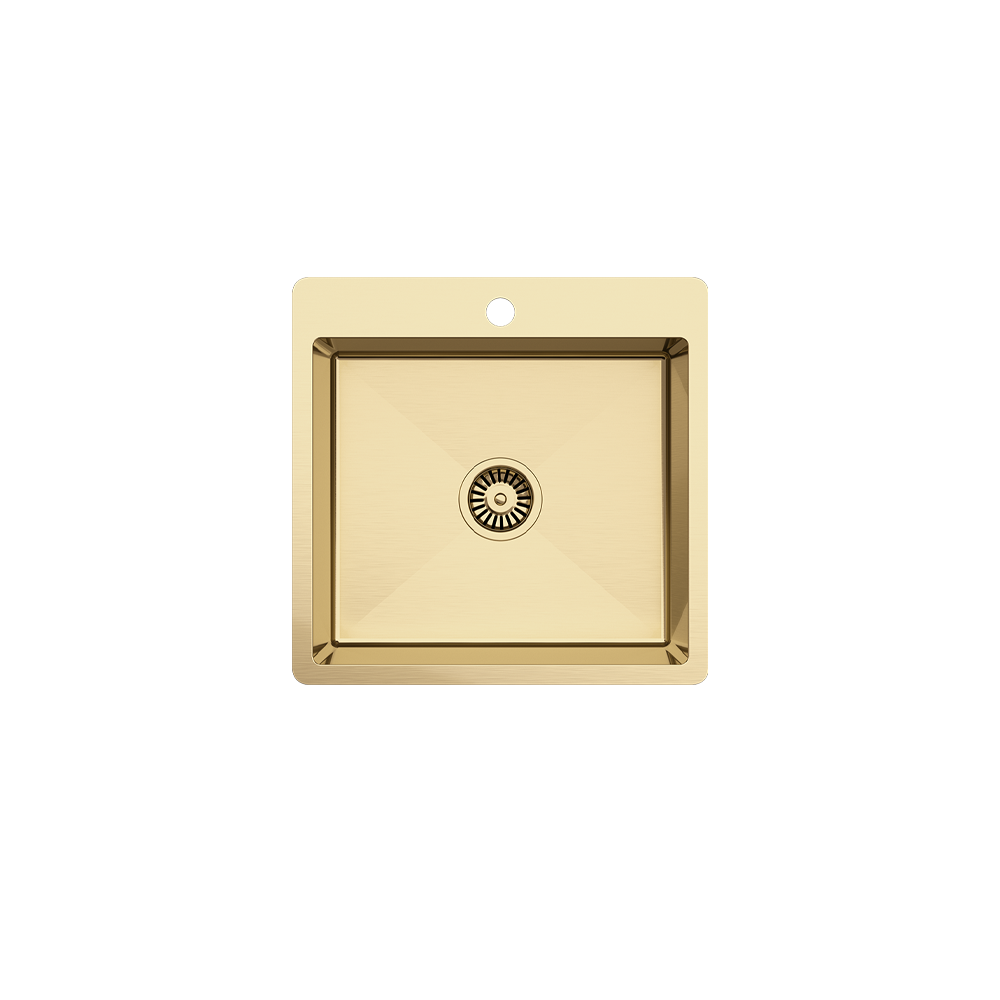 Alma Leo 510x500 Single Bowl Tap Landing Sink Brushed Brass Gold – Alma ...