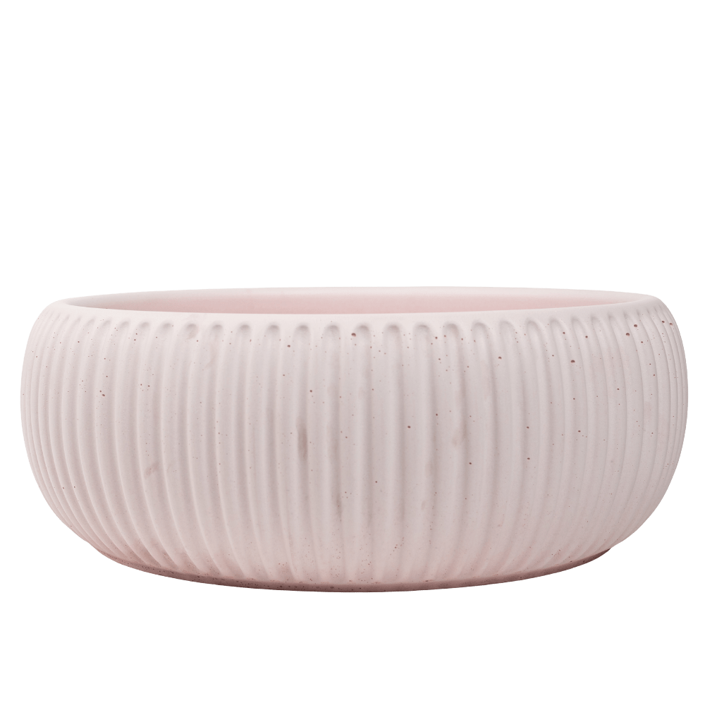 Felda Champagne Pink Fluted Concrete Basin – Alma Sinks