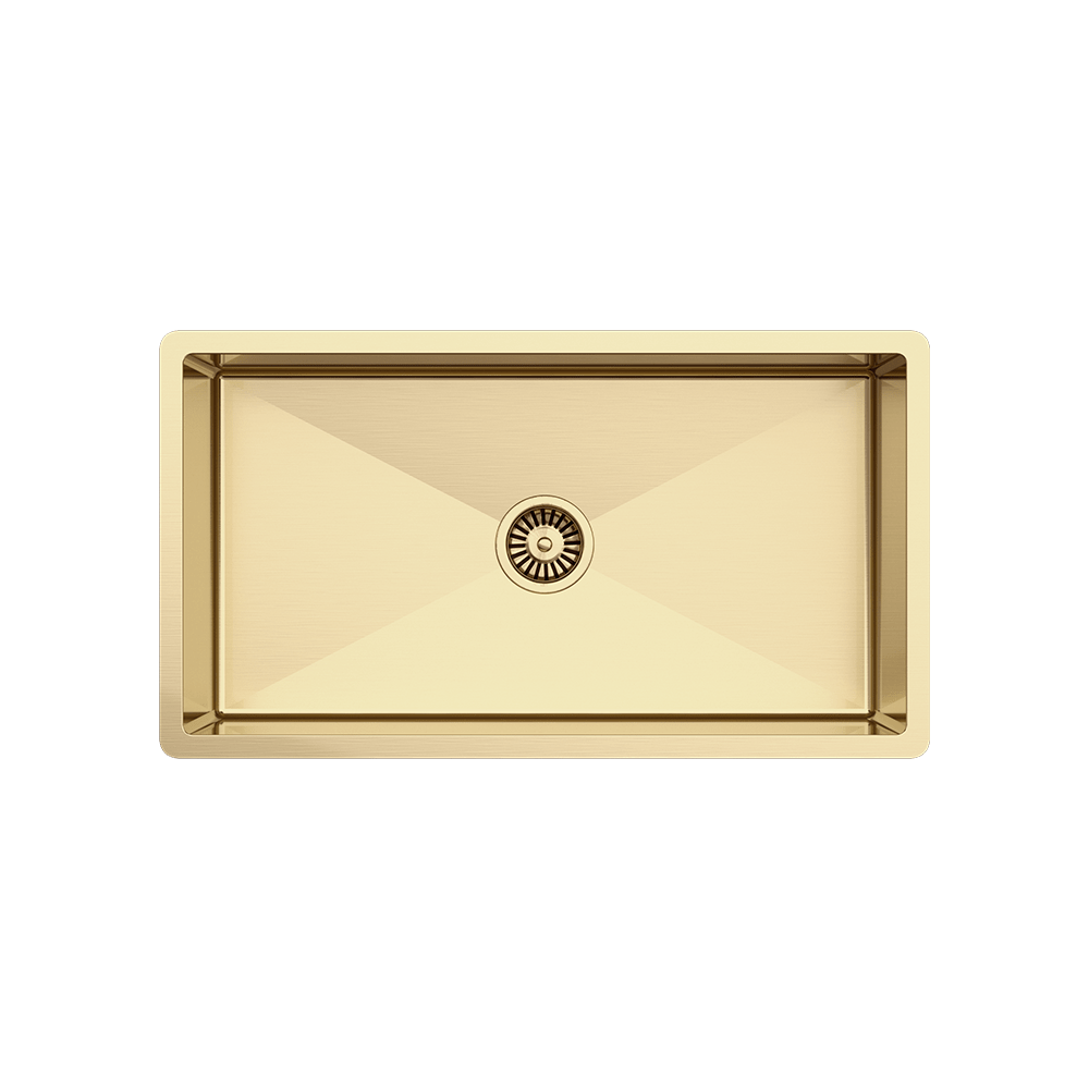 Alma Brushed Brass Gold Marissa 810x450 XLarge Single Bowl Sink Trough ...